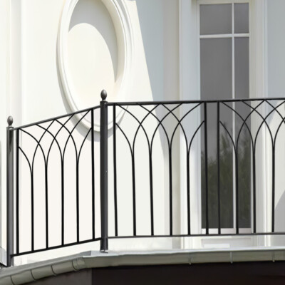 Black Metal Iron Decking Panel Garden Balustrade Guardrail Railing ...