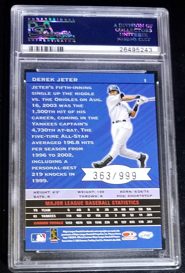DEREK JETER 2004 Leaf Limited Previews #1 PSA 9 Pop 3 /999 HOF | eBay