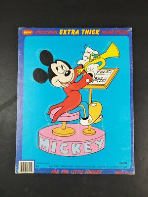 Vintage Disney Jaymar Frame Tray Puzzle Mickey Mouse Playing Trumpet ...