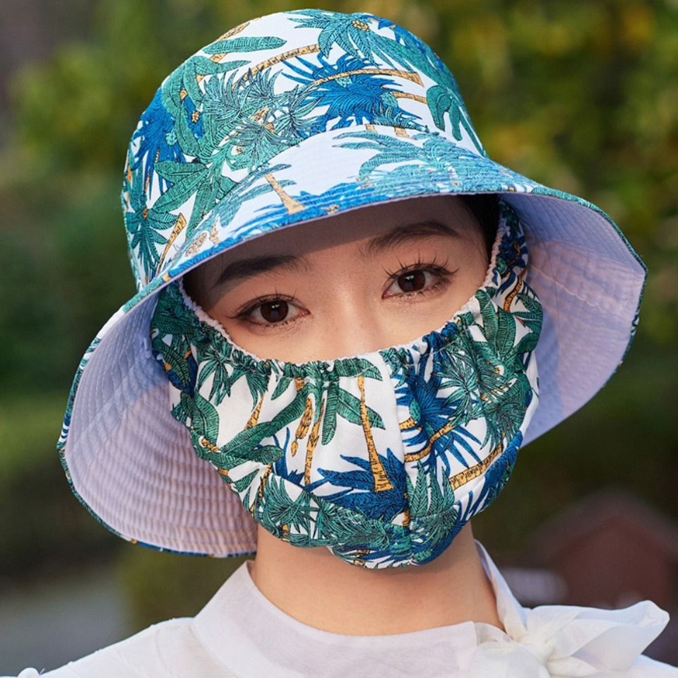 Wide Brim Farming Hat Plant Printed Bucket Hat Agricultural Work Hat ...