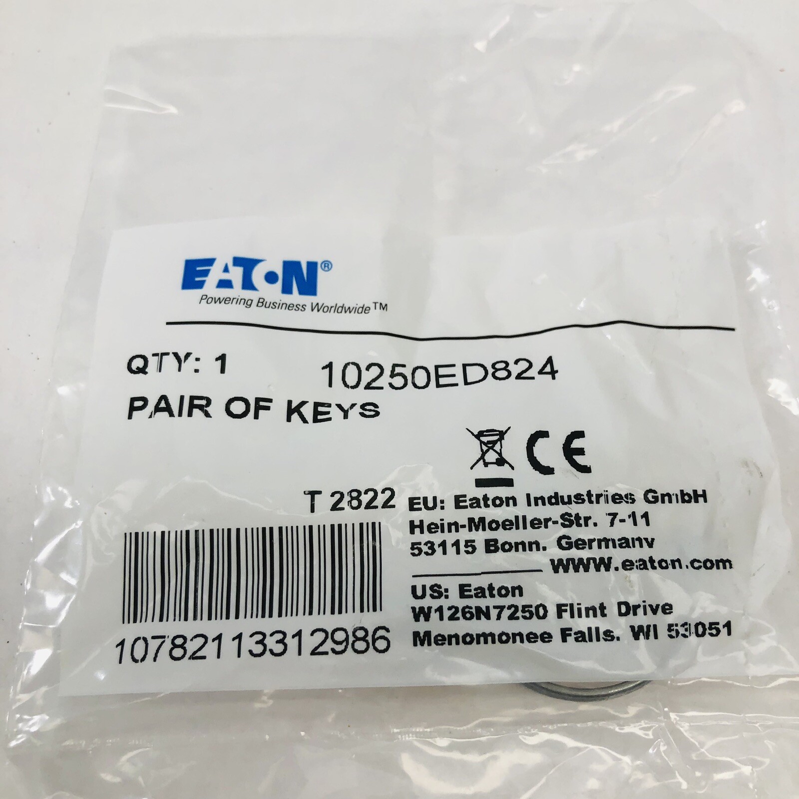SET OF 2 EATON REPLACEMENT KEY 10250ED824 | eBay