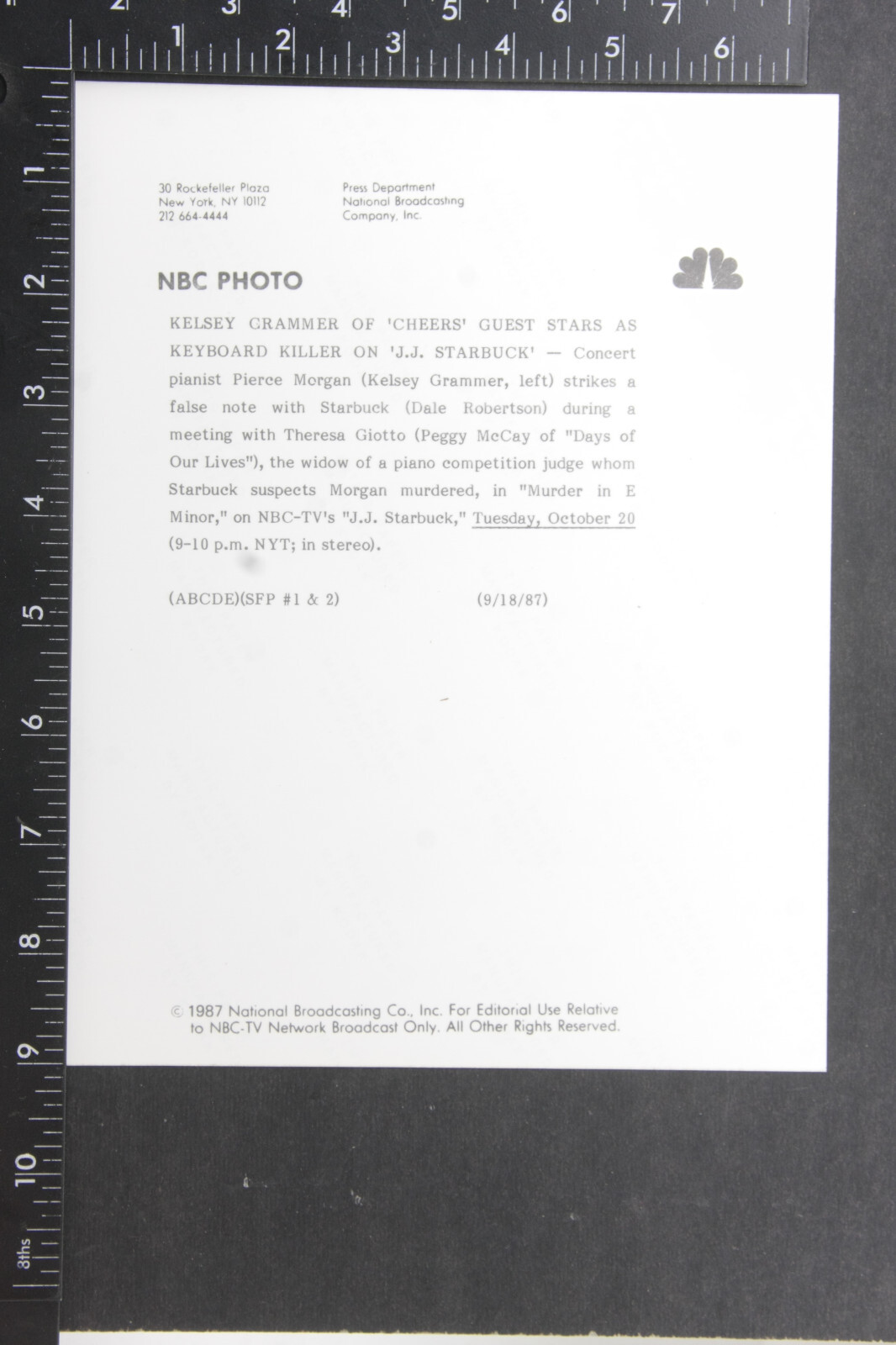 Kelsey Grammer Dale Robertson Peggy McCray in JJ Starbuck NBC 1987 ...