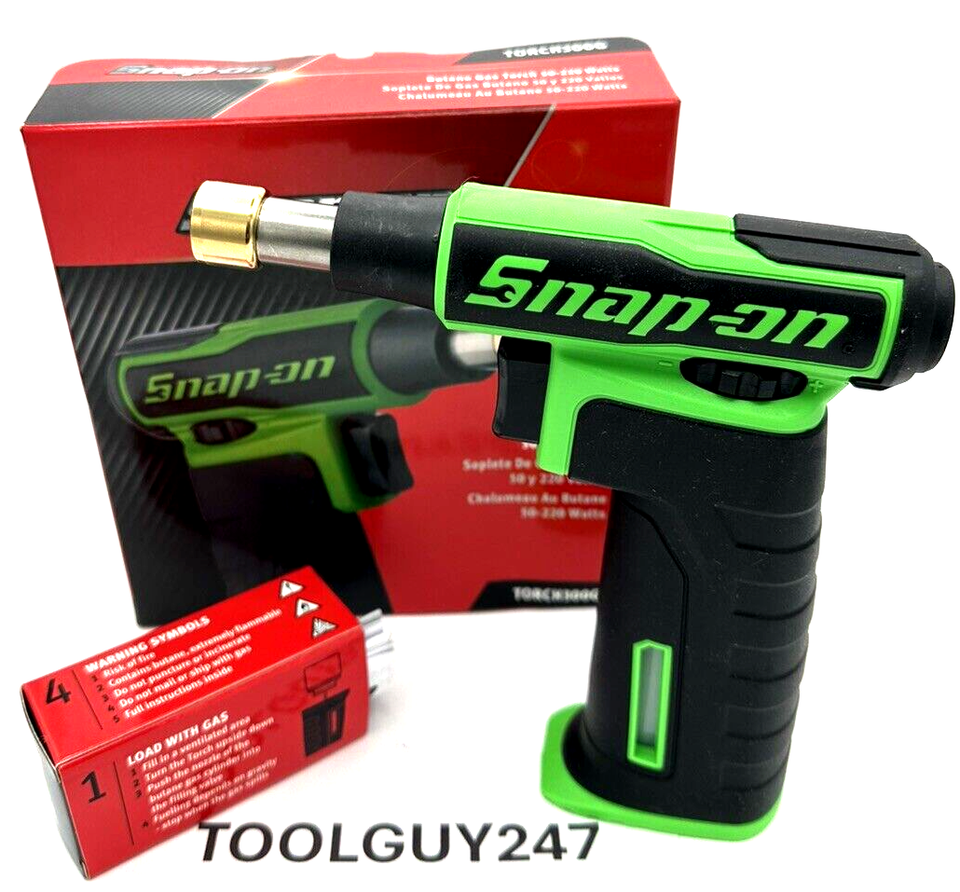 SNAP ON TOOLS GREEN BUTANE GAS TORCH TORCH300 TORCH300G HEATGUN NEW IN ...