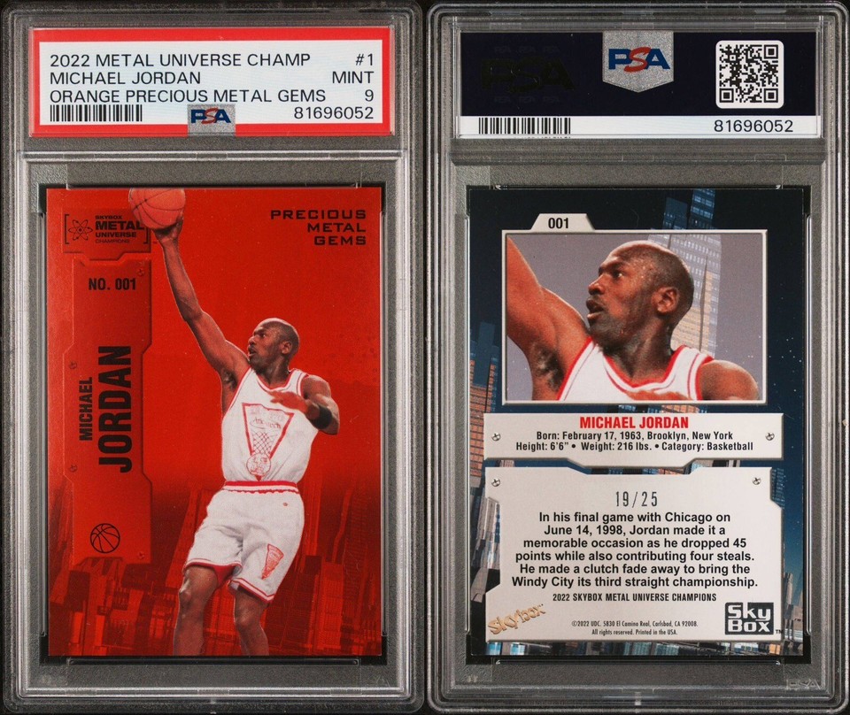 2022 Metal Universe Michael Jordan Precious Metal Gems Orange PMG PSA 9 ...