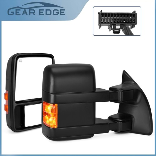Towing Mirrors Power Heated for 2008- 2016 Ford F250-F550 Super Duty ...