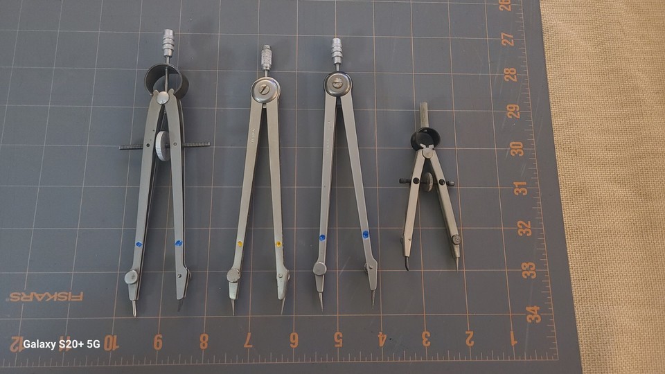 Vemco 4 Piece Drafting Compass & Dividers | eBay