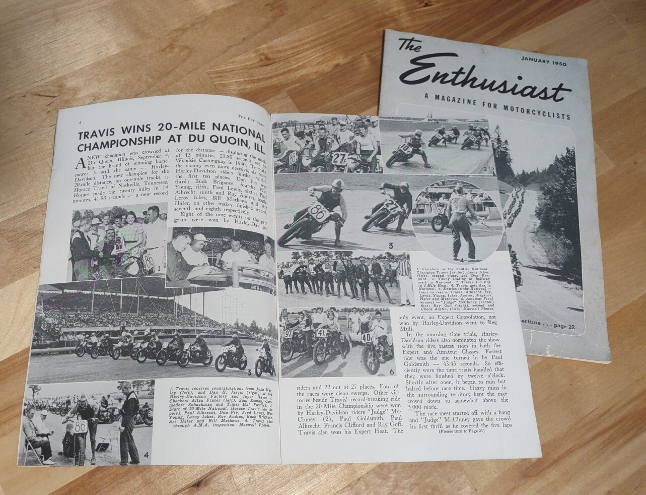Lot of 2 The Enthusiast Motorcyclist Magazines Nov 1949/Jan 1950 Harley ...