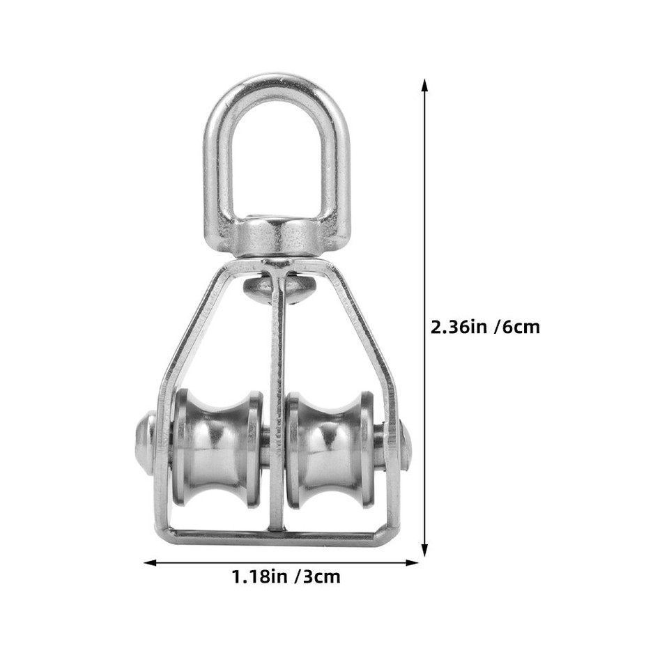 2 Pcs Heavy Duty Cable Management Double Pulley for Mechanical Systems ...