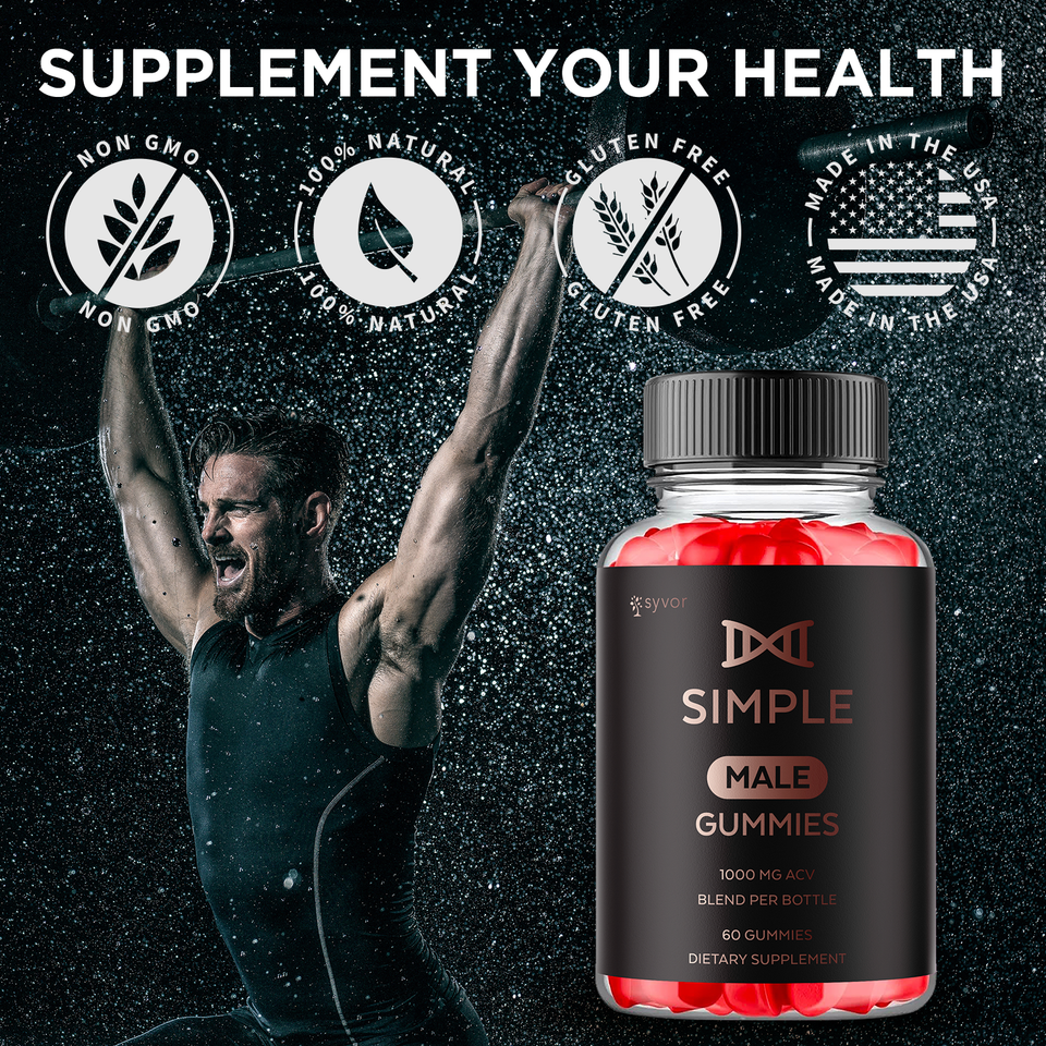 (2 Pack) Simple Male Gummys Advanced Formula Max Support Supplement 120 ...