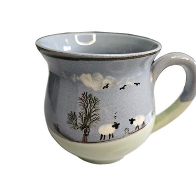 Vintage Padarn Pottery Welsh Studio Mug With Pastoral Scene Blue ...