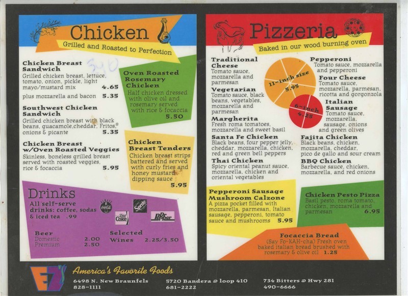 EZ's Menu N New Braunfels Bandera & Loop 410 Bitters @ Hwy 281 San ...