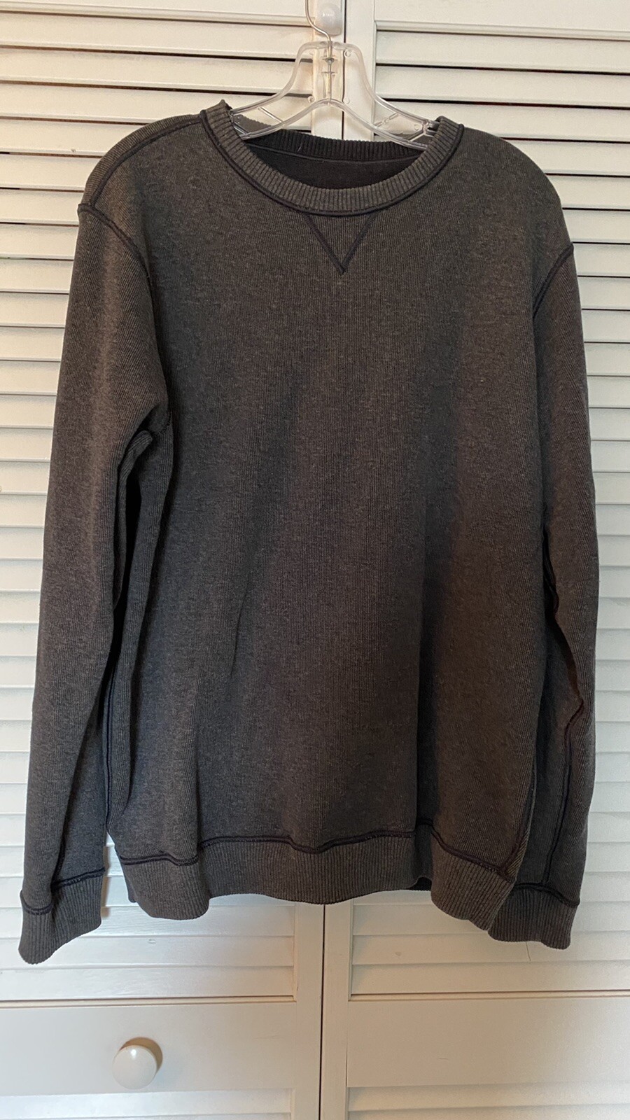 Men's Medium Reversible Cotton Crew Neck Sweatshirt Charcoal/Gray NEW ...