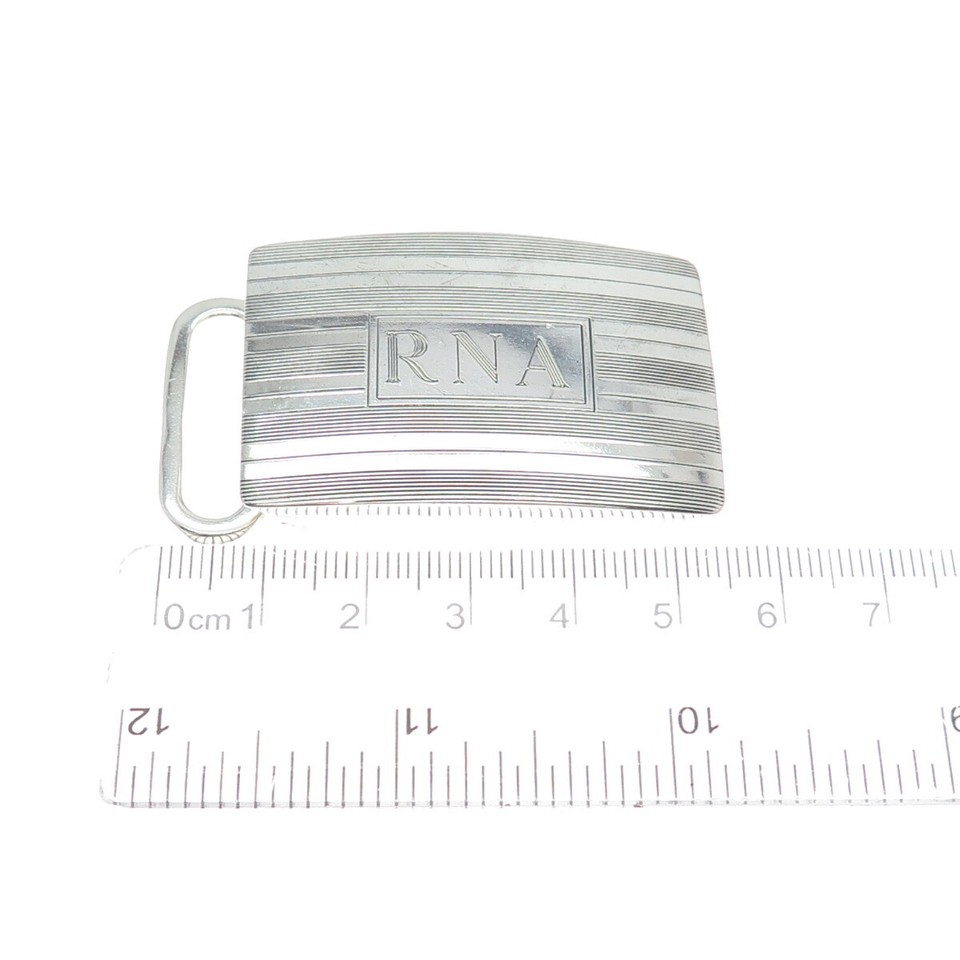 CHARLES THOMAE 925 Sterling Silver Vintage Engraved RNA Monogram Belt ...