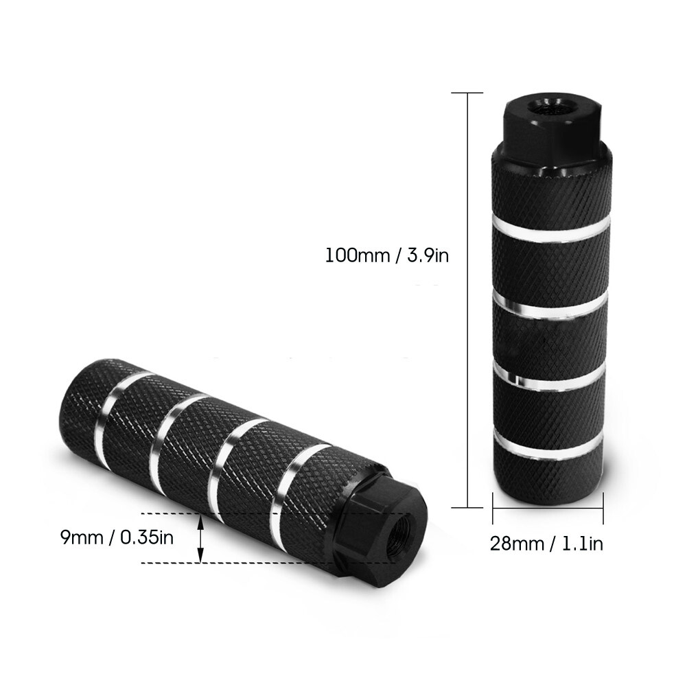 2pcs MTB BMX Bike Alloy Foot Stunt Pegs Footrest Lever Cylinder Grip 3/ ...
