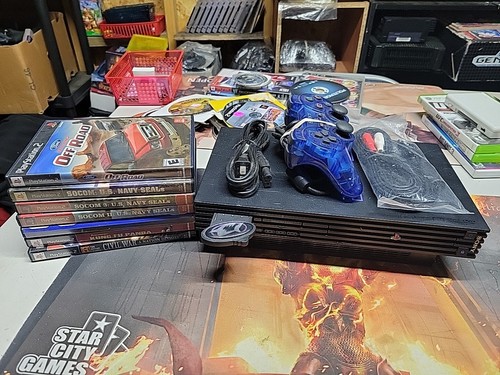 Sony PlayStation 2 Fat Console Black (SCPH-39001) Original Controller 7 ...