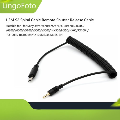 1.5M S2 Spiral Cable Remote Shutter Release Cable for Sony A9/A7/A6000 ...