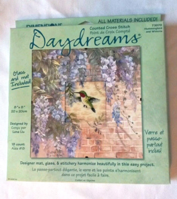 Dimensions Daydreams Hummingbird Cross Stitch Kit #73070 8"x8" Lena Liu ...