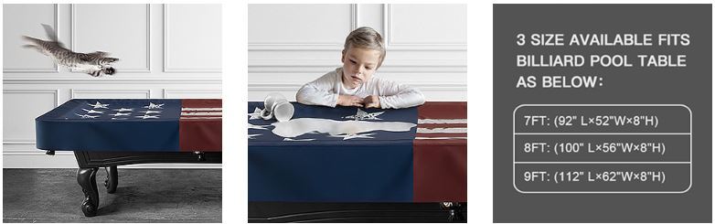 Waterproof Pool Table Cover usa design for Indoor/Outdoor Billiard pool ...