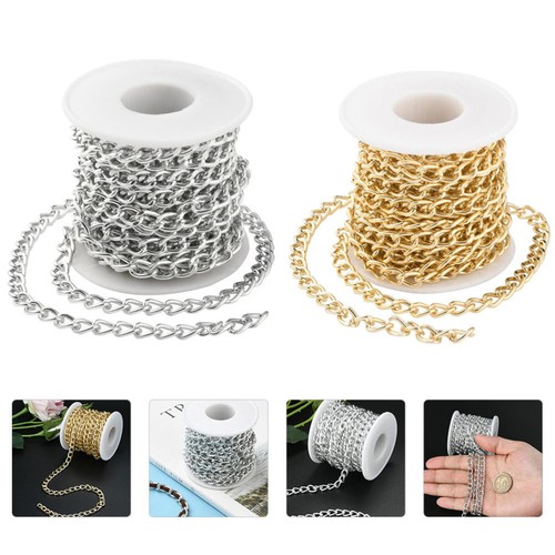 2 Rolls Aluminium Chain Metal for Necklace Jewelry Diy Chains | eBay