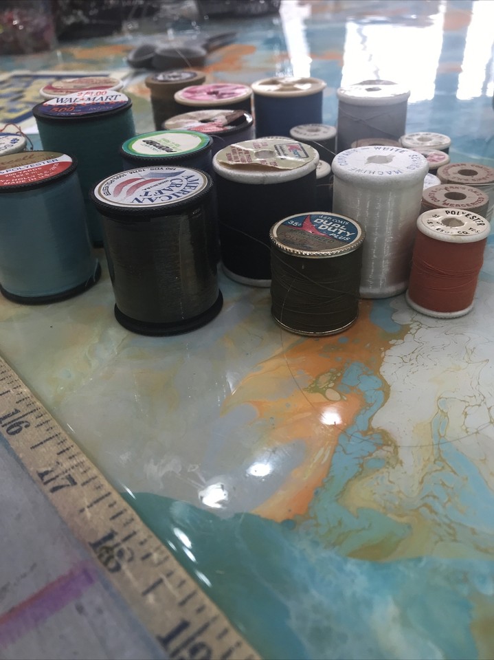 Vintage Thread Spools lot-26 Spools Clark’s, Talon, Walmart, Kmart, S S ...