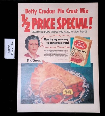 1953 Betty Crocker Pie Crust Mix See How Flakey On The Cherry Pie Print ...