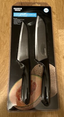 Sharper Image 2 Piece 6" and a 7" SANTOKU Stainless Knife Set. Titanium ...