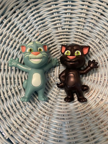 2 McDonalds Talking Tom Toy Cats(1) black &(1) blue "ONLY" Black WORKS ...