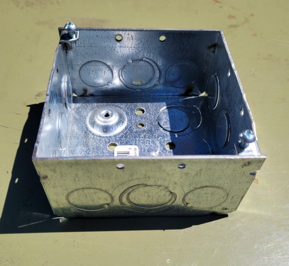 New Open Box Steel City 521711234E 4" Square Box, Welded, 2-1/8" Deep ...