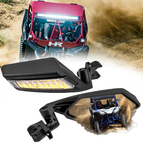 UTV 1.5"-2" Rear View Side Mirrors w/ LED for Polaris RZR PRO XP/ PRO R ...