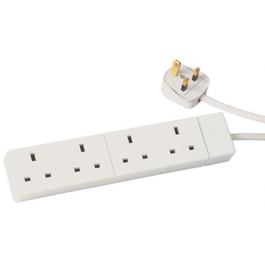 USB Extension Lead Cable Free Socket Surge Protected 2 3 4 6 8 10 Gang ...