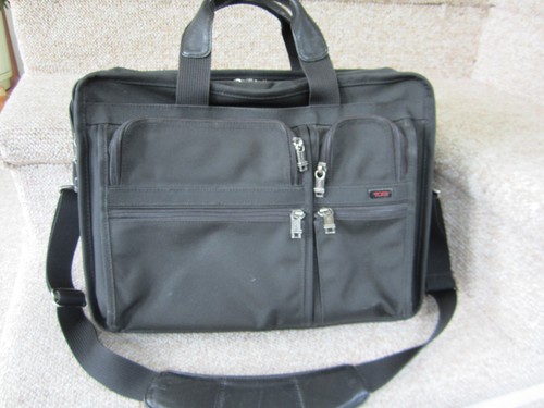 Tumi Briefcase Black Ballistic Nylon Laptop sleeve Luggage Handle Passthrough | eBay