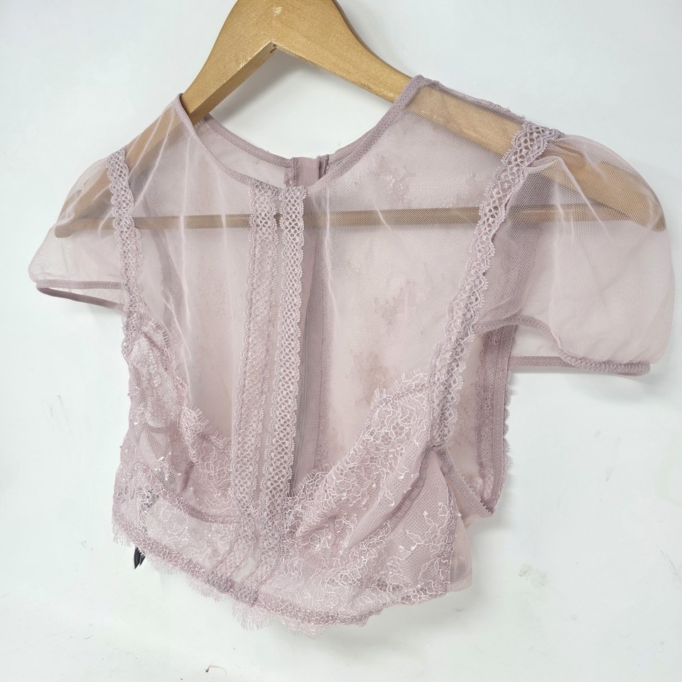 Victoria's Secret Very Sexy Pink Crop Lace Top Light Pink Women's ...