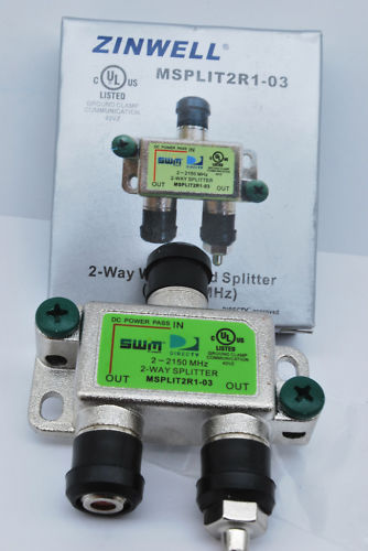 Zinwell 2 Way Wide Band Splitter MSPLIT2R1-03 2-2150 MHz DIRECTV ...