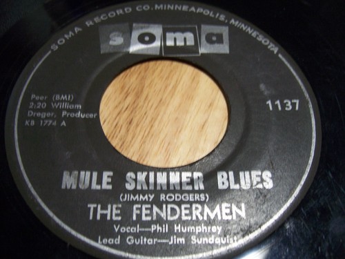 THE FENDERMEN - MULE SKINNER BLUES - 1960 ROCK 7" SINGLE 45 RPM, SOMA ...