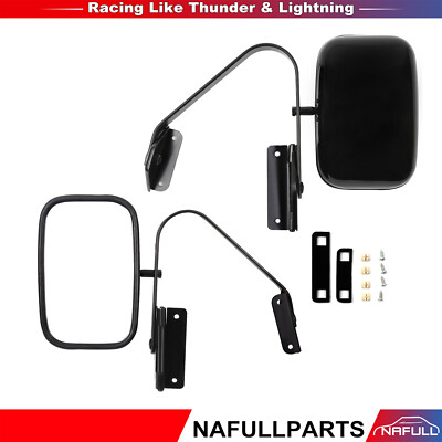 Pair For Ford F100 F150 F250 F350 450 Truck Manual Black Steel Side ...