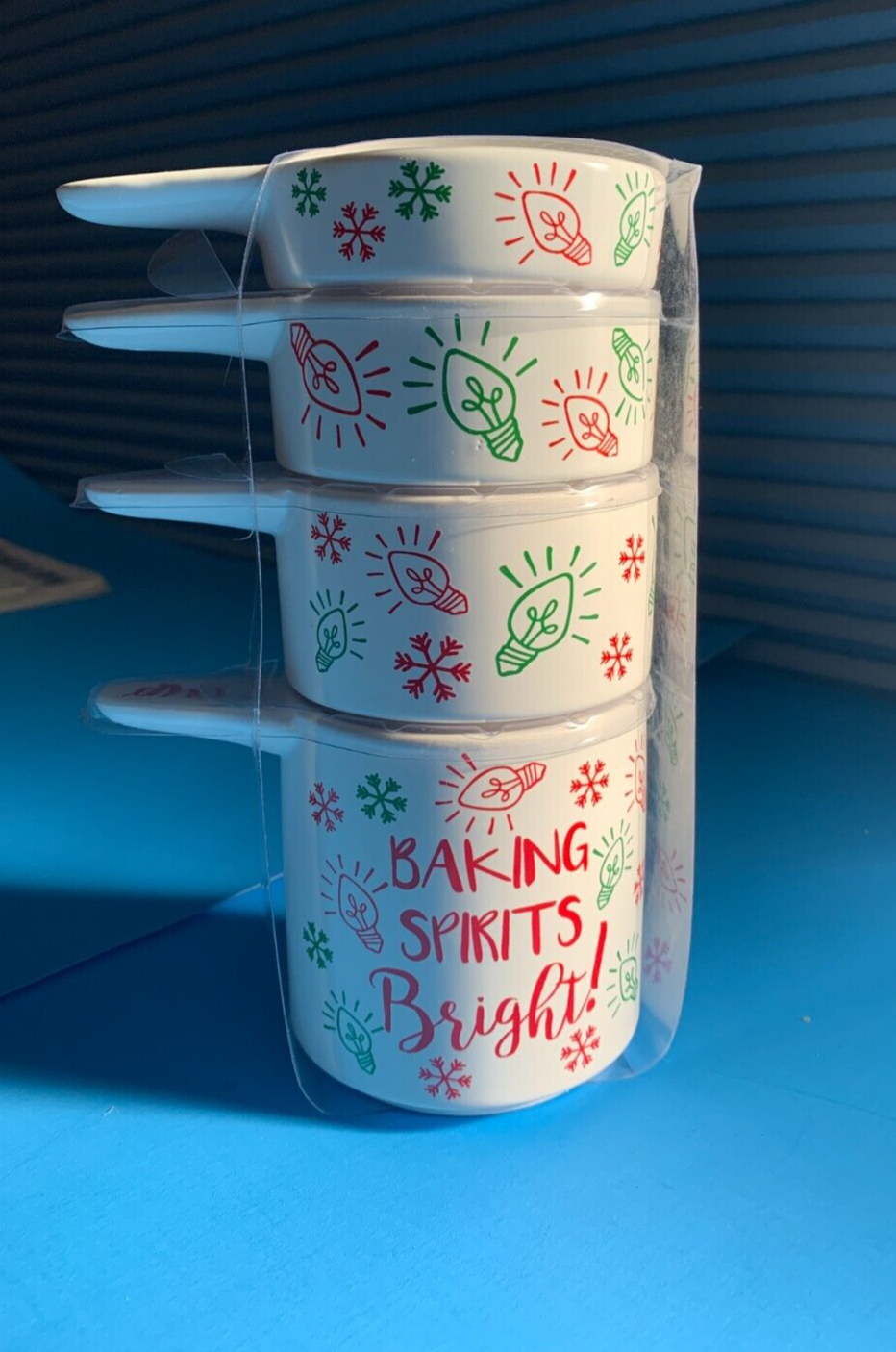 NEW! Christmas Measuring Cups - Ceramic - Set of 4 - Stackable | eBay