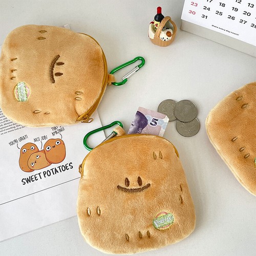 Cute Cartoon Smile Potatoes Coin Purse Plush Keychain Pendant Portable ...