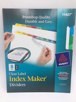 Avery Label Divider For Laser Print 8 Set Multicolor New In Pack | eBay