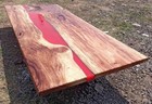 Red Epoxy Coffee Table - Handmade Modern Furniture | Unique Resin Wood ...