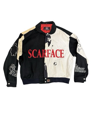 Vintage Jeff Hamilton Design Scarface Canvas Racing Jacket Embroidered ...