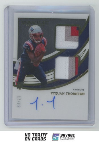 2022 Panini Immaculate Auto Dual Patches Rookie Tyquan Thornton /99 # ...