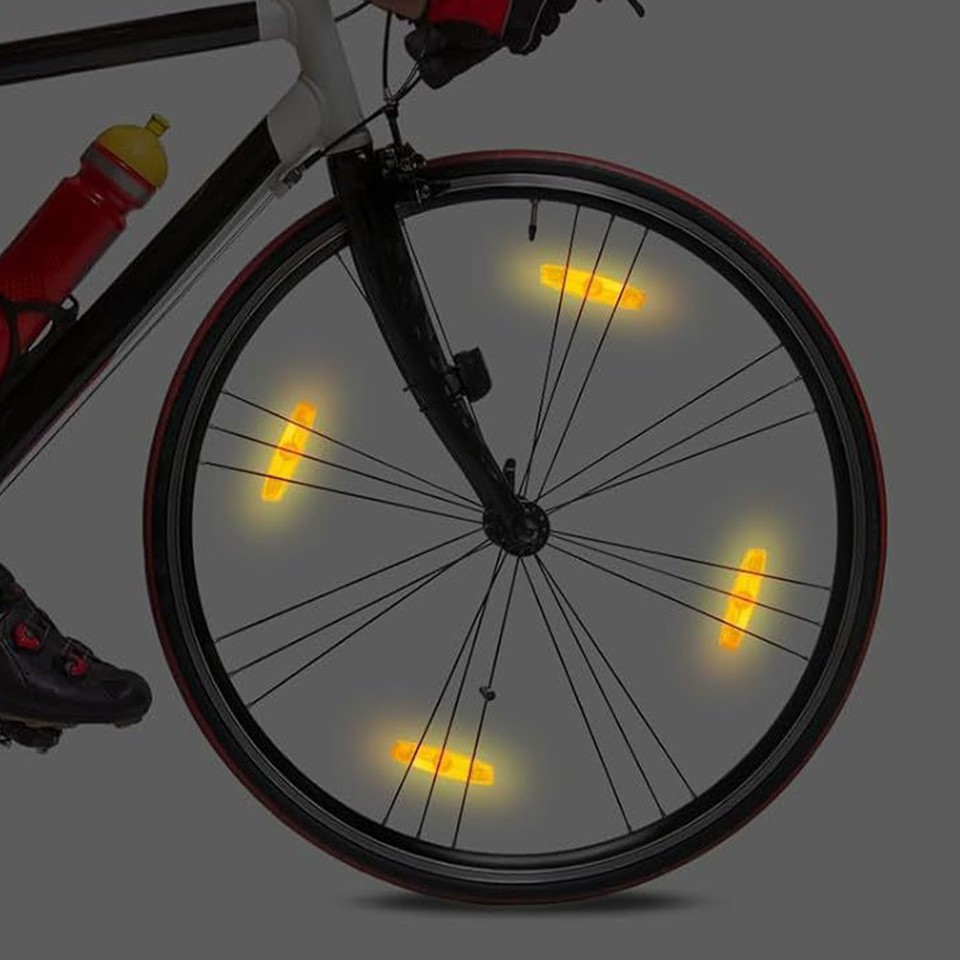 12 Pcs Bike Spoke Reflectors Orange PVC Safety Warning Reflective ...