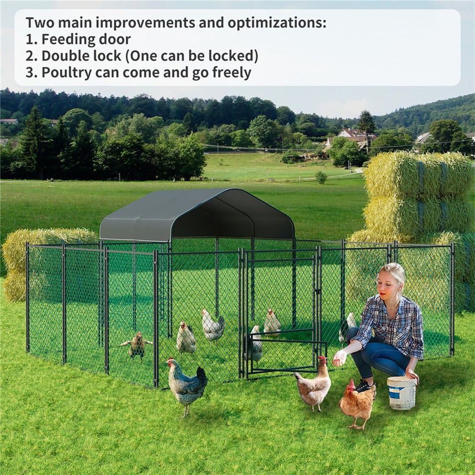 Heavy Duty XXL Chicken Run Cage Walk In Coop Poultry Hen Rabbit Kennel ...
