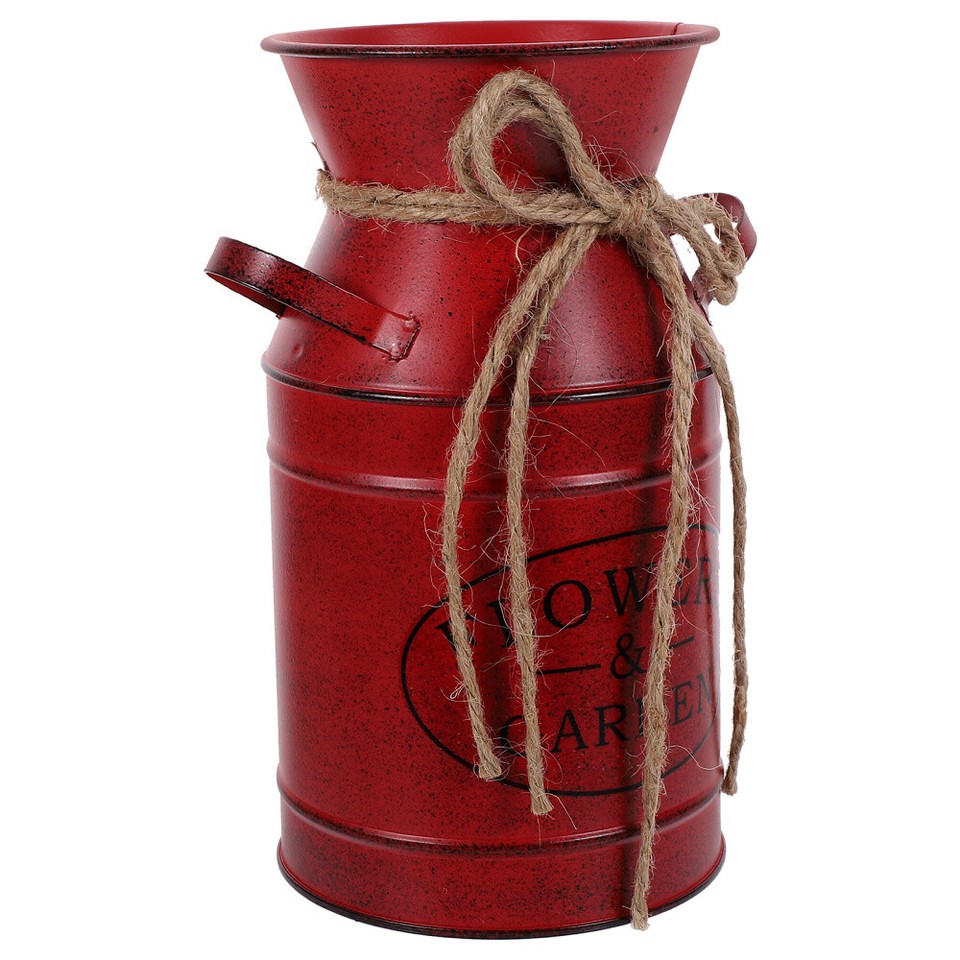 Rustic Flower Vase Metal Plant Pot Vintage Flower Pot Farmhouse Bucket ...