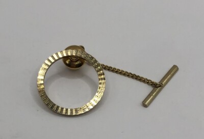 Vintage Swank Open Circle Tie Tack Pin Fluted Cut Design MCM Design | eBay