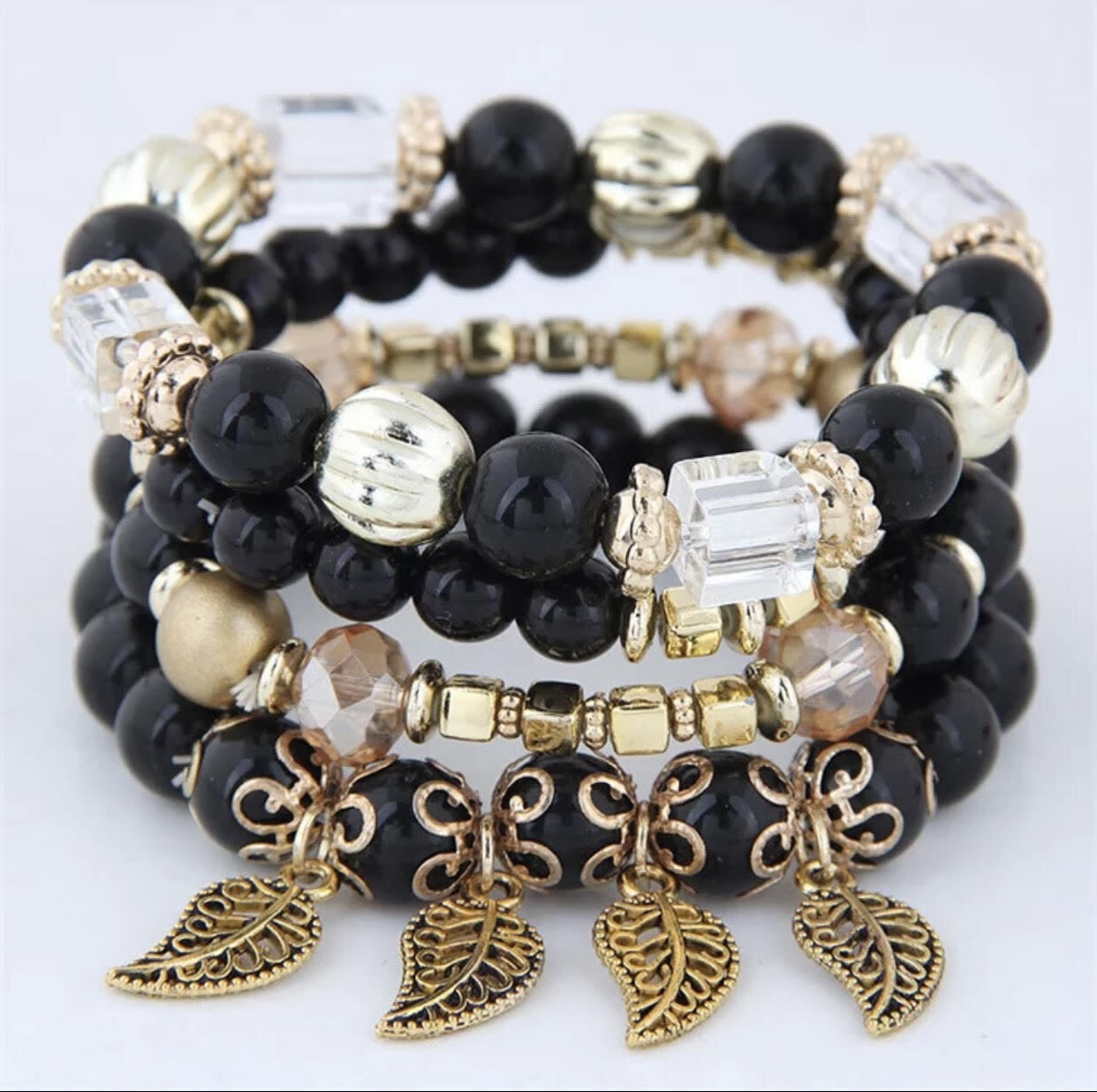 Unisex Multilayer 4pc charm bead bracelets set *BUY 1 GET 1 FREE* | eBay