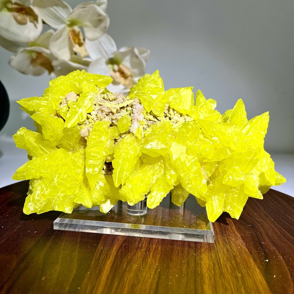 2.93LB Rare yellow sulfur crystal quartz crystal mineral specimen | eBay