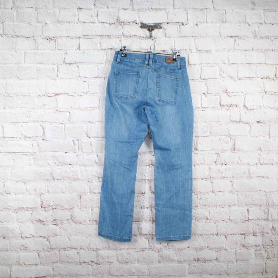 LL Bean Women's BeanFlex Mid-Rise Traditional Fit Straight-Leg Jeans 4 ...