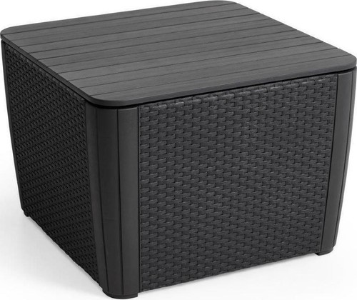 Keter Luzon Plus Outdoor Storage Table Chest Wicker Weatherproof UV ...