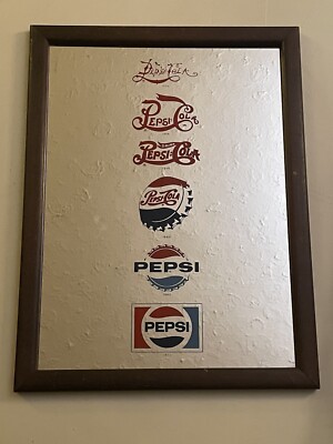Mirrored Pepsi Logo Bar Sign 1898-1973 Glass Vintage Collectible Bottle ...